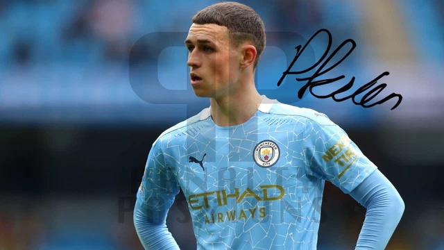 PHIL FODEN SIGNED MANCHESTER CITY Poster Printed Photo Autograph 6x4 21 ...