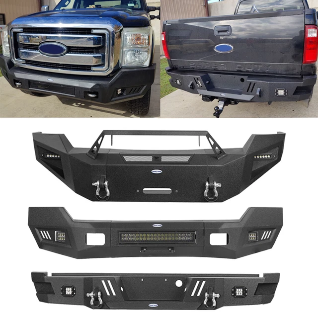 FIT 2011-2016 FORD F-250 F-350 Super Duty Steel Front Rear Bumper w/Led ...