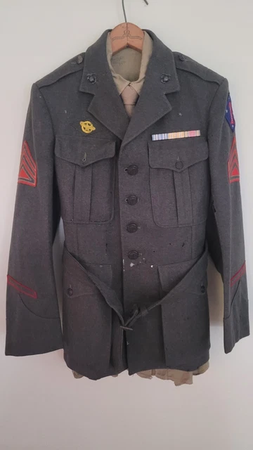 ORIGINAL WW2 MARINE Uniform Jacket "Named" Guadalcanal. "Read ...