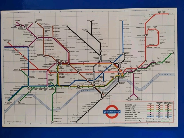 1962 TUBE MAP Hutchinson London Underground Map 1962 EUR 22,55 ...