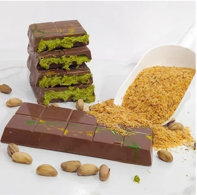 DUBAI CHOCOLATE PISTACHIO Kunafa Bar Viral (Inspired ) 100 grams free ...