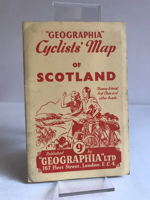 &GEOGRAPHIA CYCLISTS' MAP of Scotland" - Scottish booklet with foldout ...