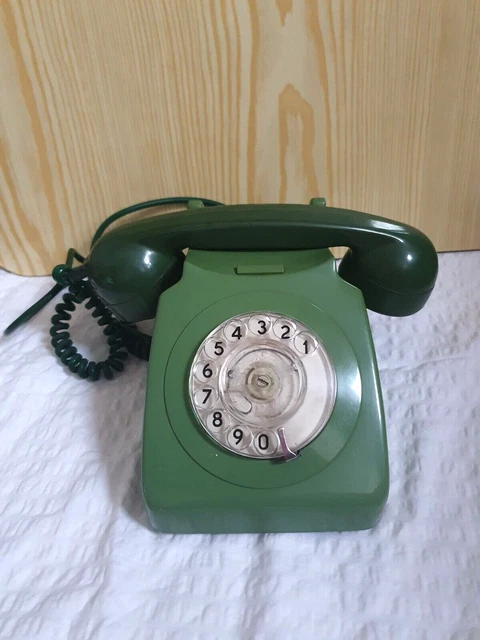 VINTAGE GREEN LANDLINE Rotary Dial Telephone £20.00 - PicClick UK