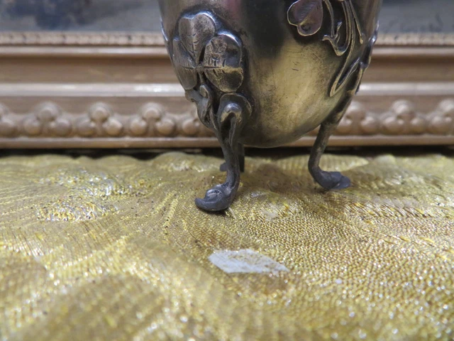 ANCIEN COQUETIER ARGENT massif poincons 1900 art nouveau decor de ...