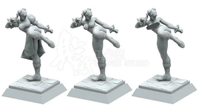 ANIME CHUN-LI 8 Unpainted GK Model 3D Printed Character Action Figure ...