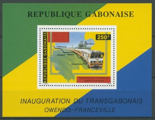 GABON 1986 TRANSGABONESE Railway Map Block 55 Mint (C27511) £2.19 ...