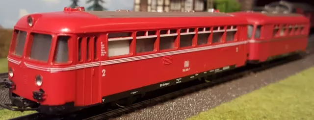 387 MÄRKLIN 3016+4018 Schienenbus + Beiwagen, VT 95, DB 800, Triebwagen ...