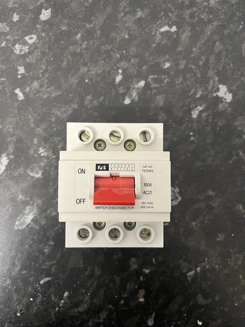 FEDERAL ELECTRIC 100 Amp Main Switch Disconnector 100A Triple Pole 3 ...