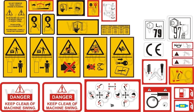 JCB MINI DIGGER Safety Decal Set £20.00 - PicClick UK