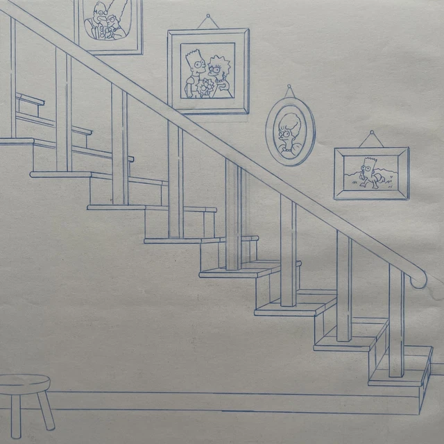 THE SIMPSONS HOUSE Stairs Original Animation Background Production ...