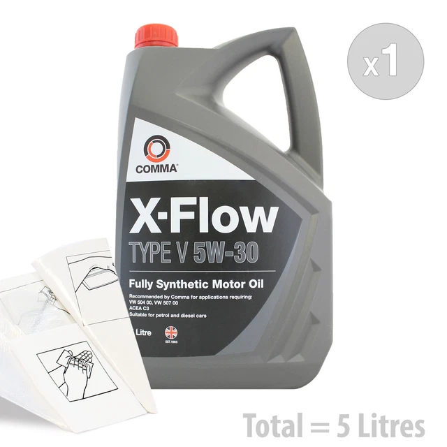 CAR ENGINE OIL Service Kit / Pack 5 LITRES Comma X-Flow Type V 5w-30 5L ...