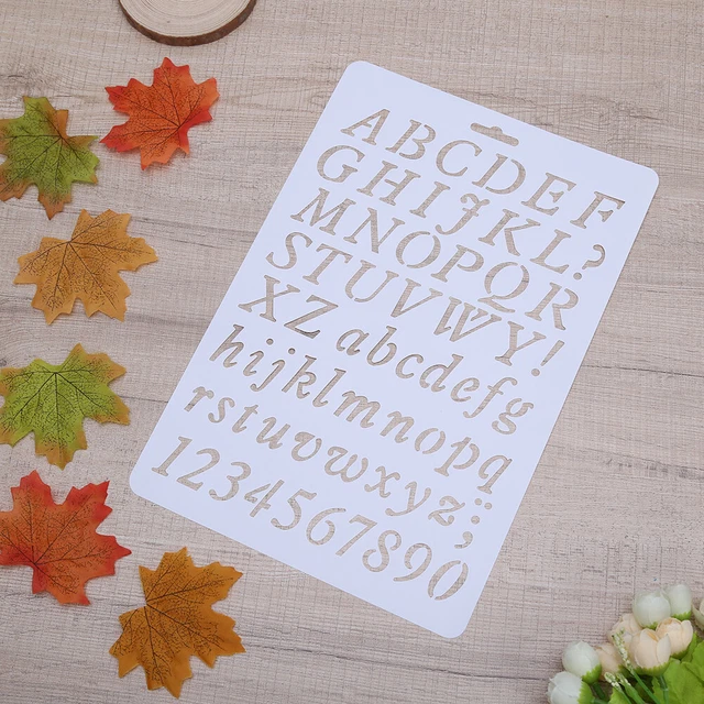 LETTERING STENCIL LETTER Alphabet Stencils Painting Paper Craft Number ...