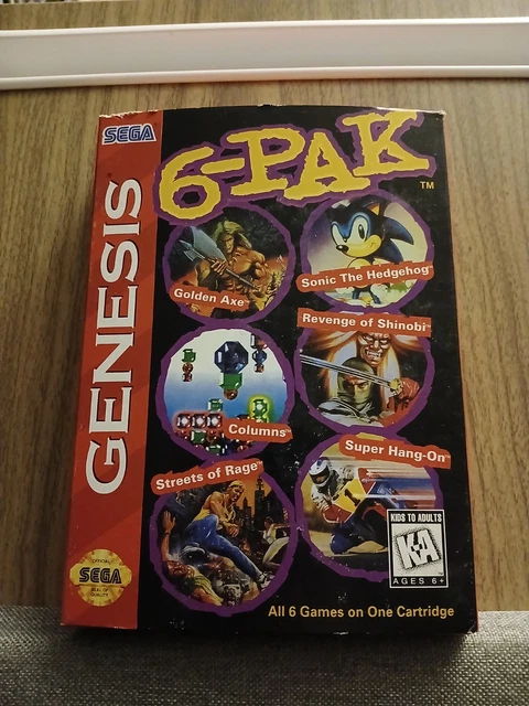 SEGA GENESIS 6-PAK SONIC THE HEDGEHOG, COLUMNS, STREETS OF RAGE +3 ...
