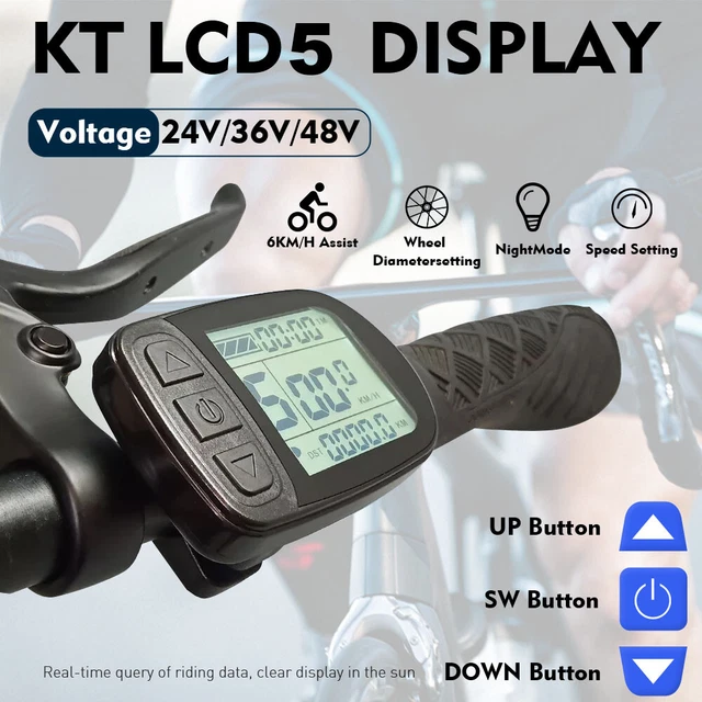 LCD DISPLAY SPEEDMETER Control Panel 24V 36V 48V E-Bike Electric ...