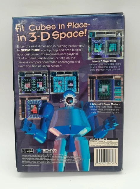 GEOM CUBE (SONY PlayStation 1) boîte longue complète avec manuel CIB ...