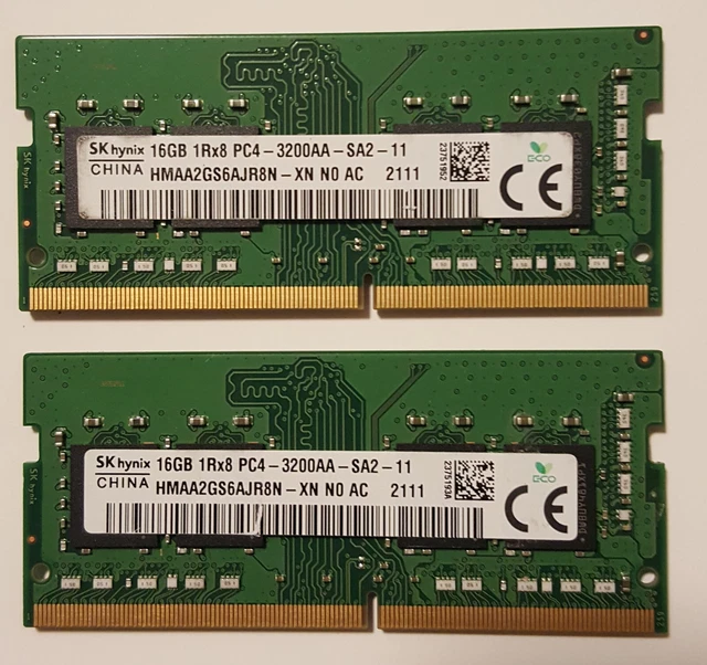 SK HYNIX 32GB KIT (x2 16GB) DDR4-3200MHz (PC4-25600) SODIMM RAM ...