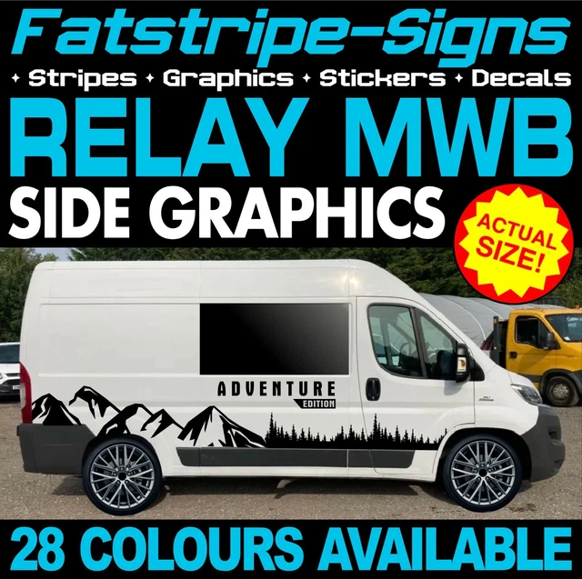 TO FIT CITROEN RELAY L2 MWB GRAPHICS STICKERS STRIPES DECAL CAMPER VAN ...