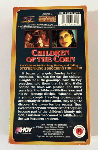 CHILDREN OF THE Corn (VHS, 1992) StarMaker Exclusive Stephen King ...