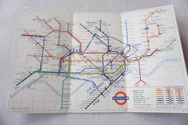1961 LONDON TRANSPORT Underground Map Diagram Lines Tube Ref 561 £14.99 ...