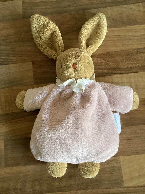 VINTAGE TROUSSELIER FRANCE Bunny Rabbit Soft Toy Rattle Baby Comforter ...