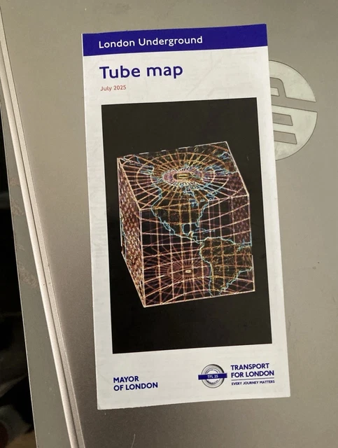 LONDON UNDERGROUND TUBE Map - Dated July 2025 TFL CURRENT Travel MAP UK ...