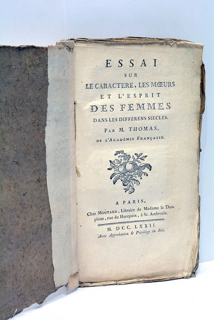 LIVRE ANCIEN THOMAS Caractere Moeurs Et Esprit Des Femmes Paris 1772 ...