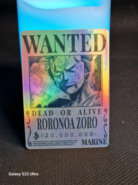 ONE PIECE TCG Roronoa Zoro Custom Holographic Bounty Wanted Card EUR 12 ...