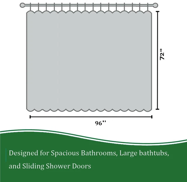 TONNALI EXTRA WIDE Clear Shower Curtain Liner 96x72" PVEA Heavy Duty £ ...