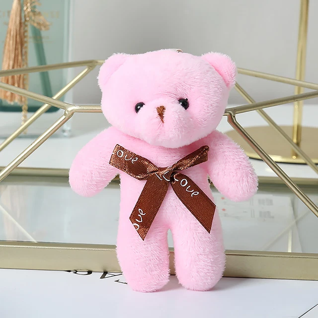 (S PINK 11X6CM 4.3x2.4in)Bear Doll Stuffed Plush Big Head Bear Doll ...
