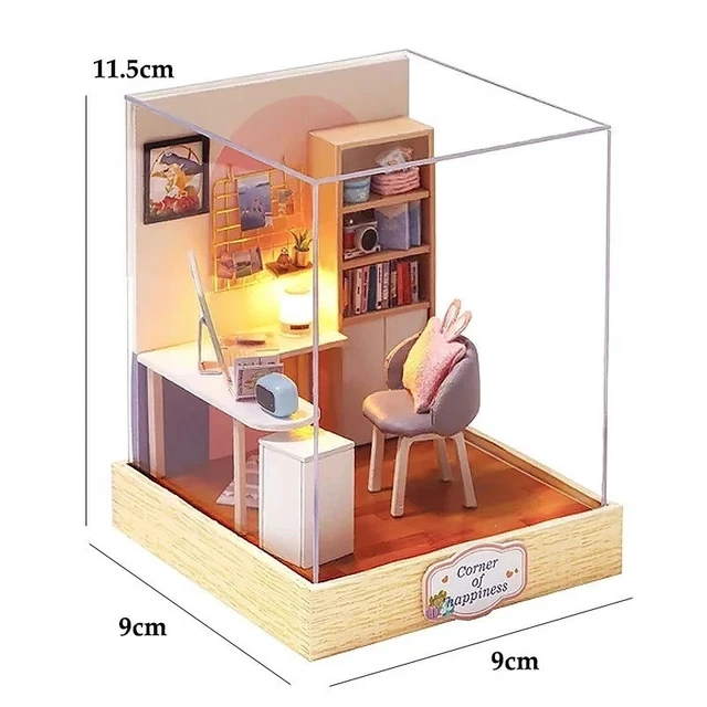MINI DOLL HOUSE DIY Small House Kit Handmade 3D Puzzle Assembly Model ...