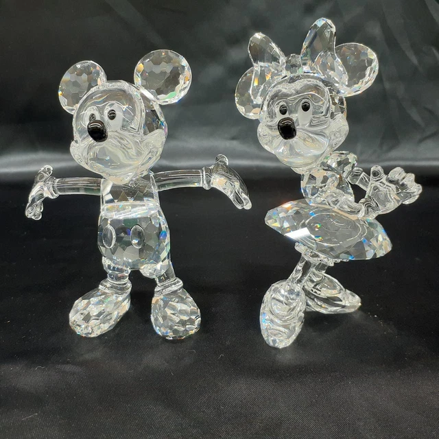 SWAROVSKI X DISNEY Crystal Figure Mickey Mouse & Minnie mouse Set with ...