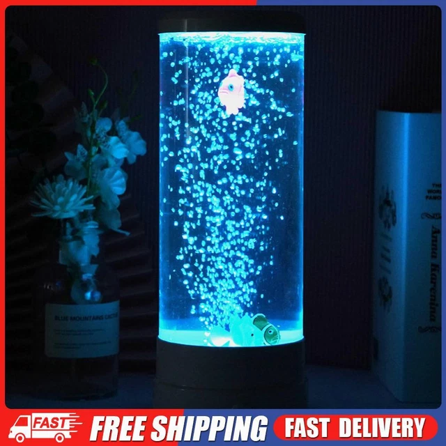 SENSORY BUBBLE TUBE Lamp Colorful LED Bubble Fish Lava Lamp Battery/USB ...