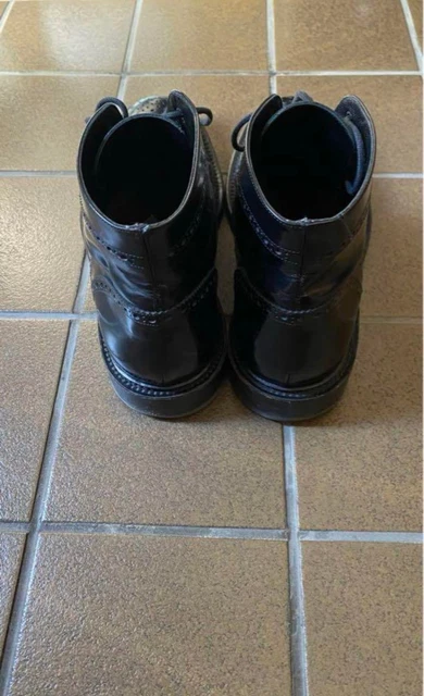 YSL SAINT LAURENT Wing Tip Heel Boots Black Leather Men Size41/US8 with Box £260.14 - PicClick UK