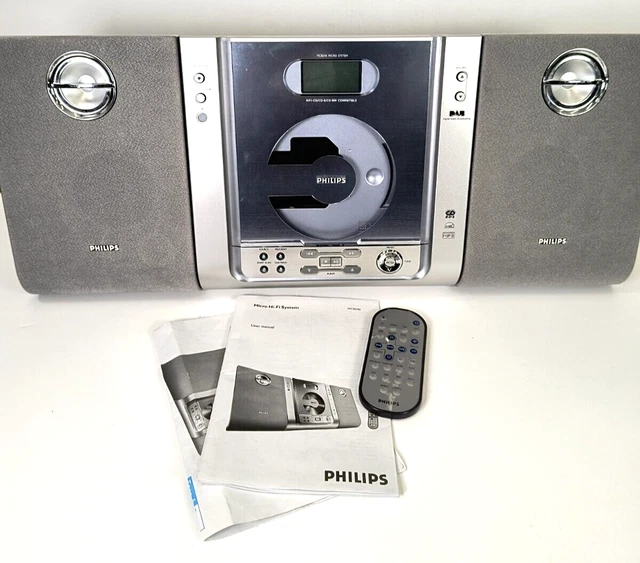PHILIPS MCB240 DAB Radio CD Player MP3 Home Audio System Silver Wall ...