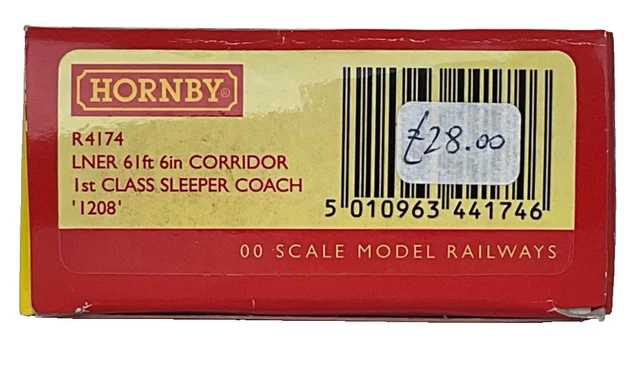 HORNBY OO GAUGE R.4174 LNER Corridor 1st Class Sleeper Coach #1208 Teak ...