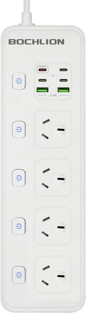 EXTENSION LEAD WITH 6 USB Slots, 4 Way Plug Extension Socket Surge ...