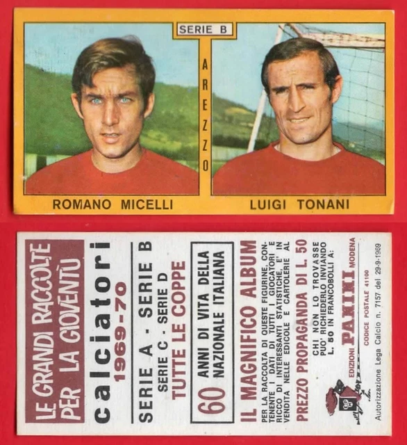 FIGURINA CALCIATORI PANINI 1969/70 - Nuova/New - Micelli/Tonani ...