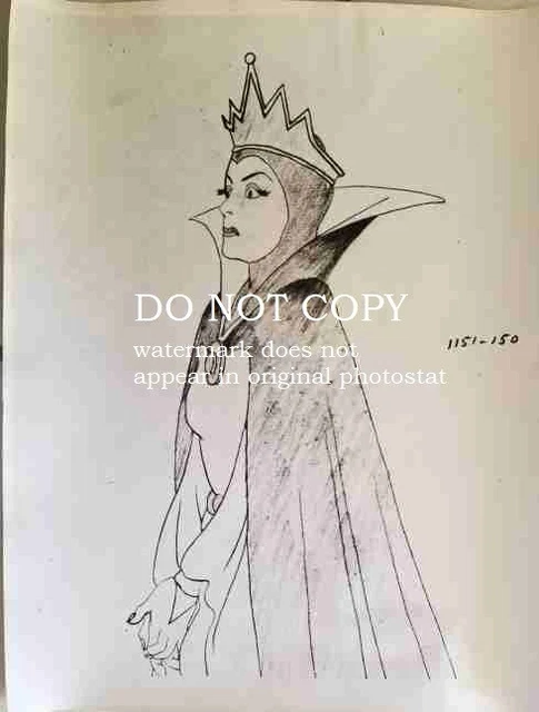 ORIGINAL DISNEY PHOTOSTAT Model Sheet - Wicked Queen From Snow White ...