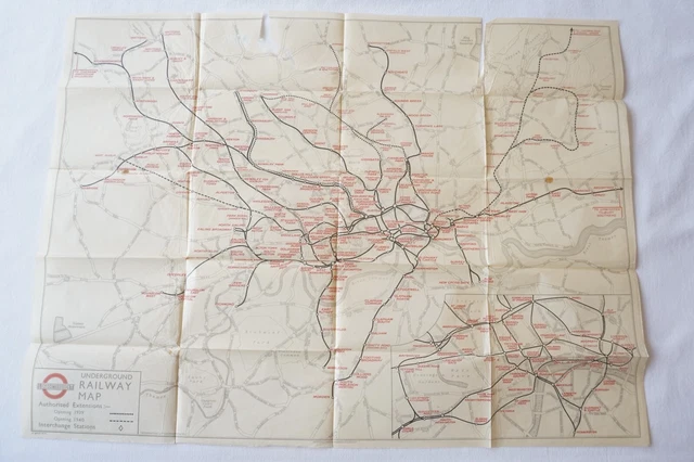 1937 LONDON TRANSPORT Underground Railway Map Tube Map £60.00 - PicClick UK
