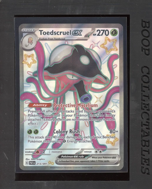 TOEDSCRUEL EX 2024 Pokemon Paldean Fates Special Illustration Rare 213/ ...