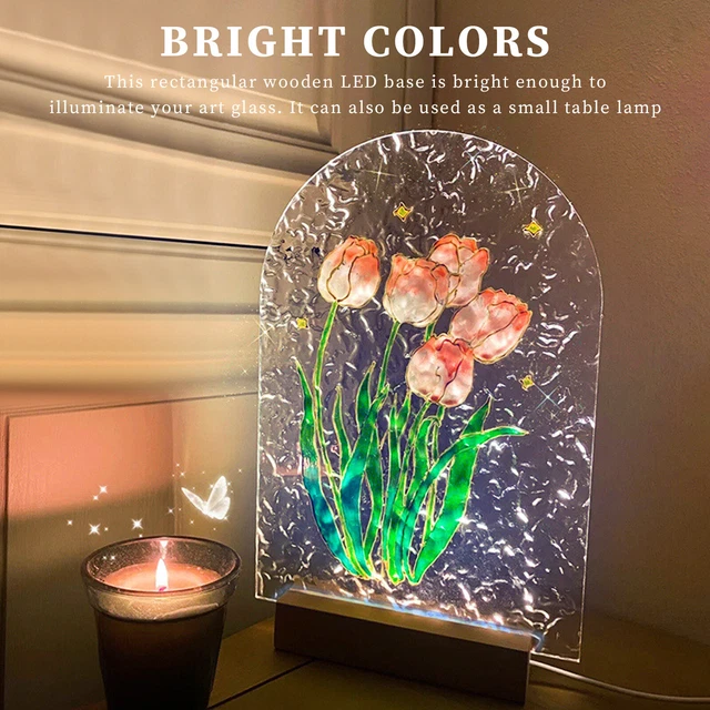 RECTANGLE NIGHT LIGHTED Base DIY Art Crafts Night Light Lamp Base (RGB ...
