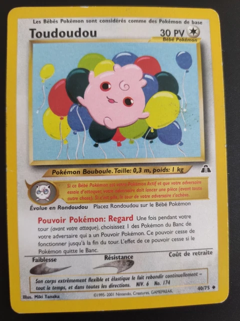 CARTE POKÉMON TOUDOUDOU 40/75 Série Neo Discovery Bloc Wizards Année ...
