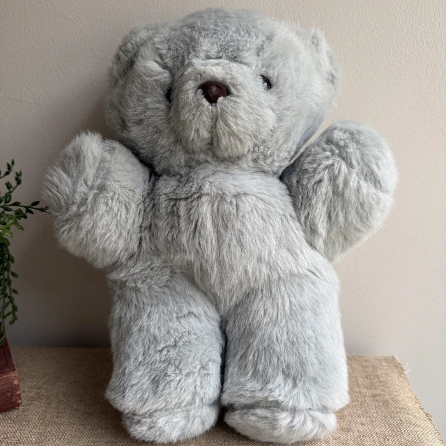 VINTAGE GREY TEDDY Bear Plush Soft Toy Made in Taiwan 1980s 1990s £7.59 ...