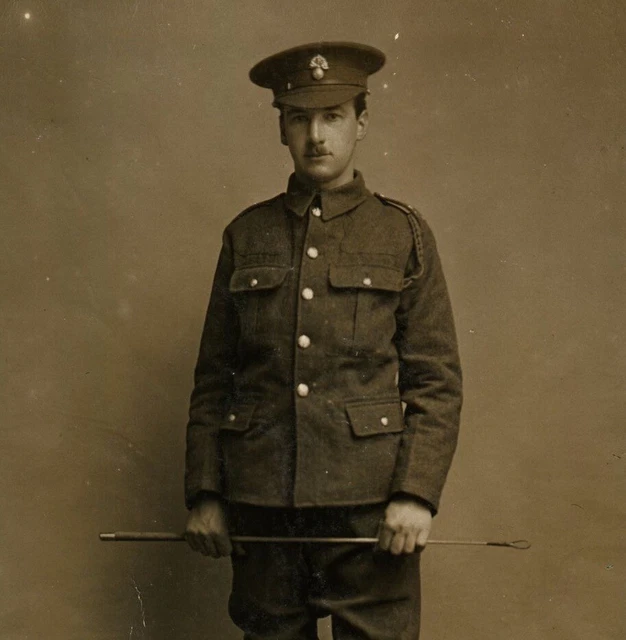 WW1 MILITARY PHOTOGRAPH portrait soldier British Army The Welsh RPPC ...