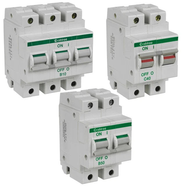 DISJONCTEURS CRABTREE POLESTAR MCB type B/C fusible électrique double ...