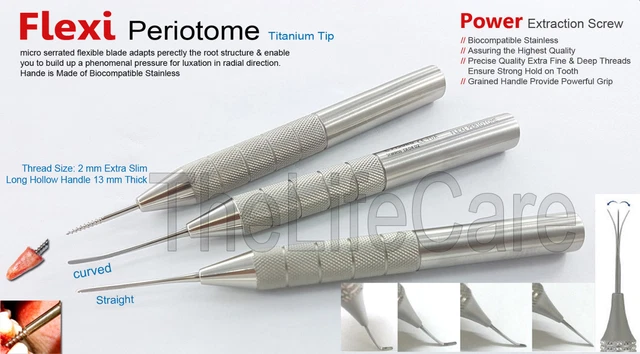 DENTAL FLEX PERIOTOME Extraction Screw Periodontal Elevator Luxating ...