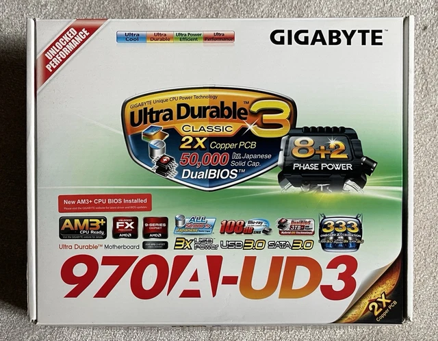 GIGABYTE 970A-UD3 MOTHERBOARD £52.63 - PicClick UK