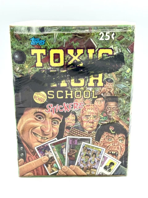 VINTAGE TOXIC HIGH School Sticker Card Box 48 SEALED Packs Topps 1991 ...