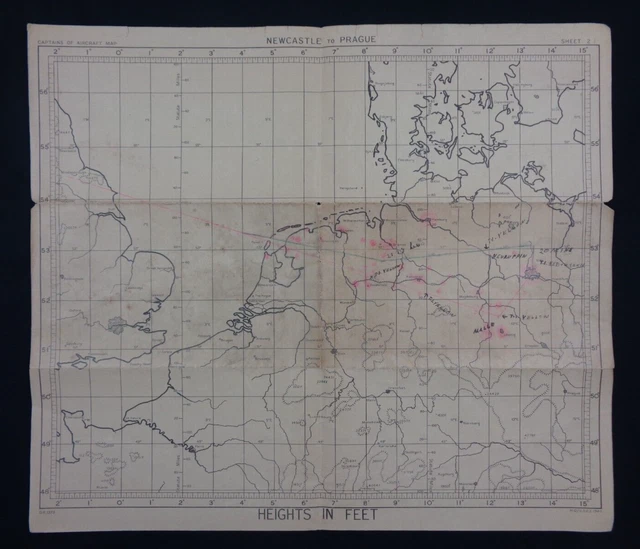 WW2 RAF &CAPTAINS of AIRCRAFT" COCKPIT MAP for BOMBING RAID over BERLIN ...