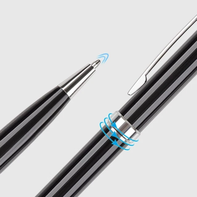 2PCS LUXURY RETRACTABLE Ballpoint Pen Black Refill 0.5mm for Men Women ...
